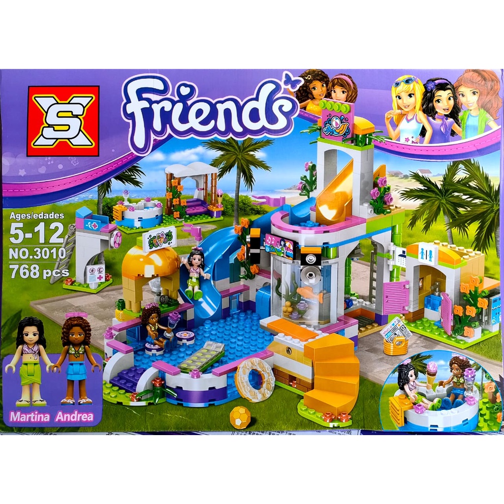 (SAMPLE SET) FRIENDS HEARTLAKE SUMMER POOL 41313 LEGO COMPATIBLE ...
