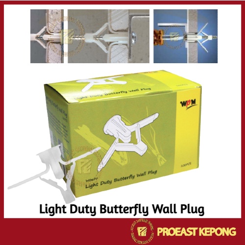 3/8 Partition Wall Plug PVC Butterfly Wall Plug // Light Duty Butterfly ...