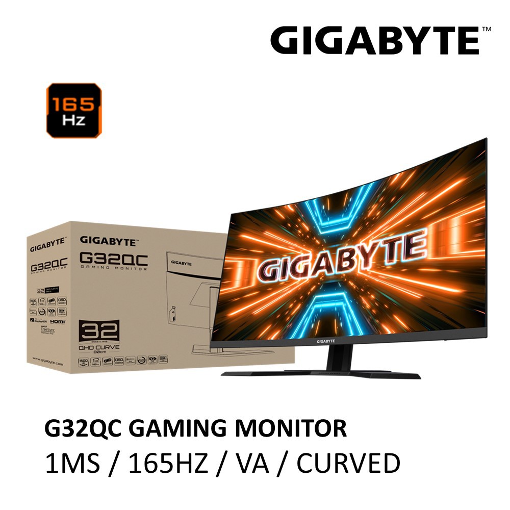 GIGABYTE G32QC GAMING MONITOR ( 32 / VA / 1MS / 165HZ / CURVED ...