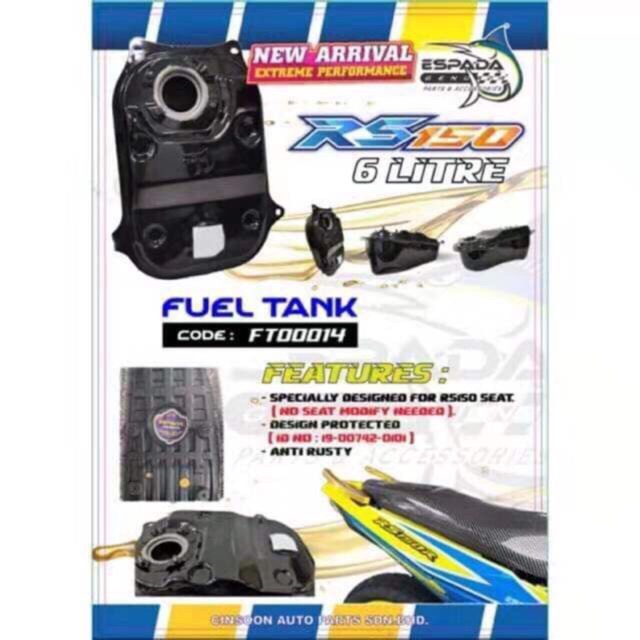 RS150 Espada Fuel Tank 6L+(FOC Fuel Pump Sponge) | Shopee Malaysia