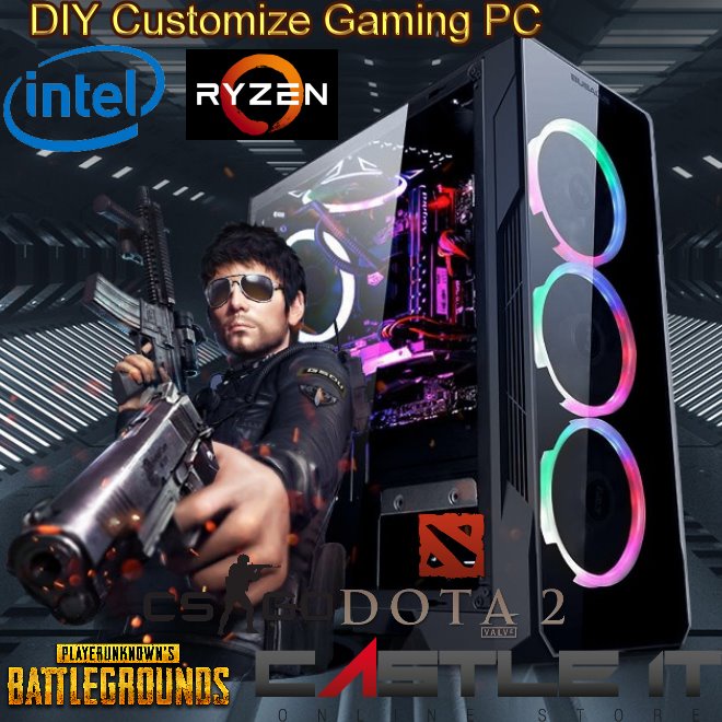 DIY Customize Full Set Core i7 i5 Budget Gaming PC Intel AMD Dekstop ...