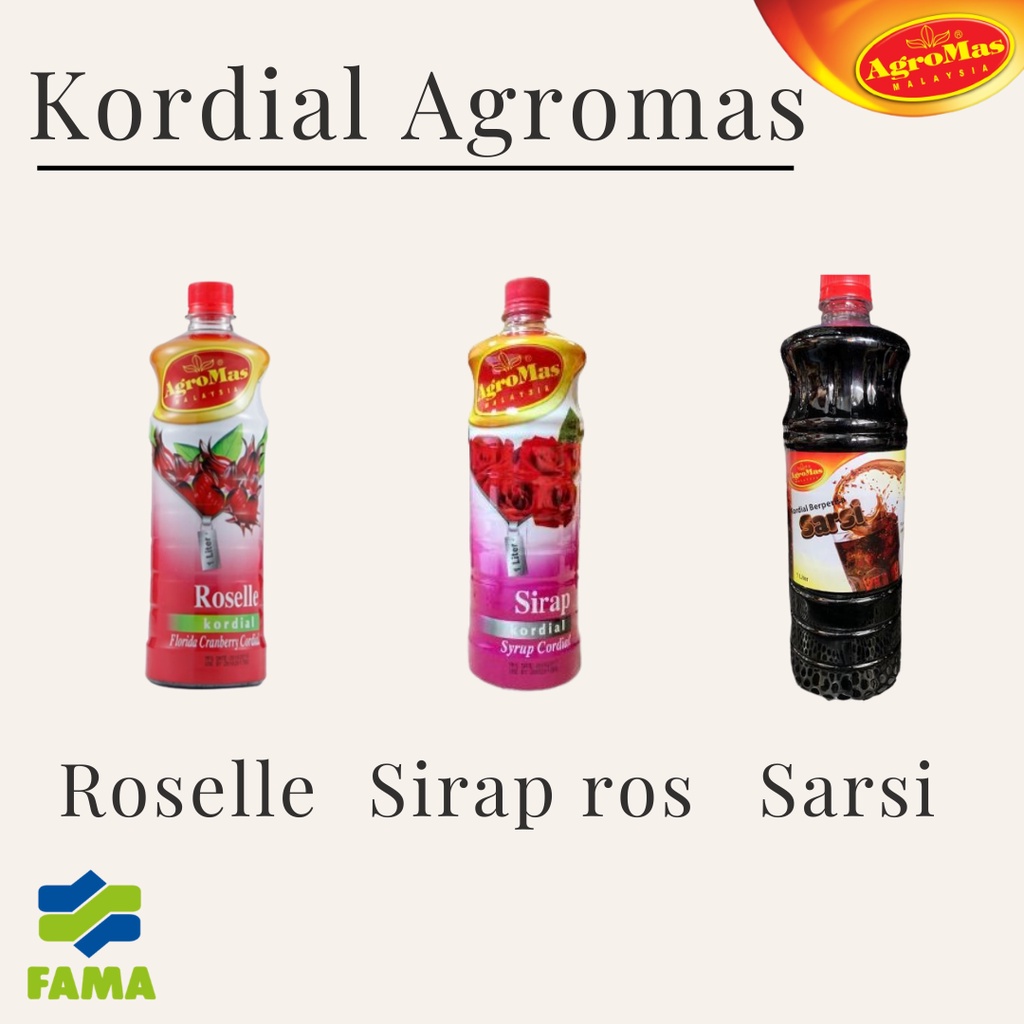 AGROMAS KORDIAL ROSELLE, SIRAP, DAN SARSI | Shopee Malaysia