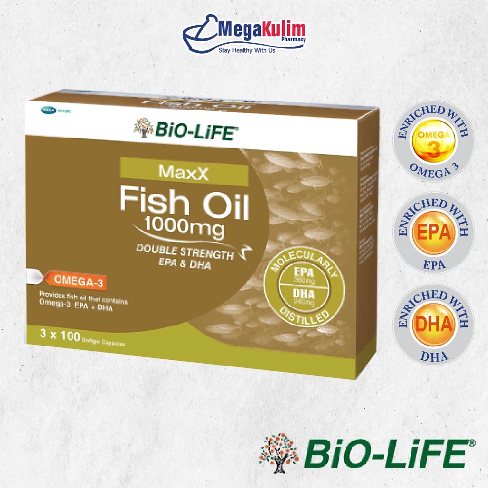 Biolife MaxX Fish Oil 1000mg (3X100 Softgel Cap) | Shopee Malaysia