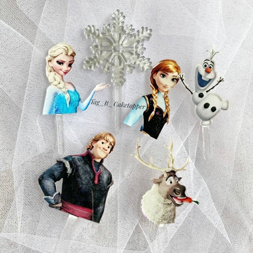 Frozen CUPCAKE TOPPER Small cake decoration anna elsa olaf sven ...