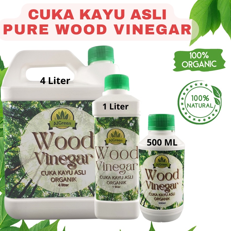 CUKA KAYU ASLI 100 % TANPA CAMPURAN/ PURE WOOD VINEGAR 4 LITER/1 LITER ...