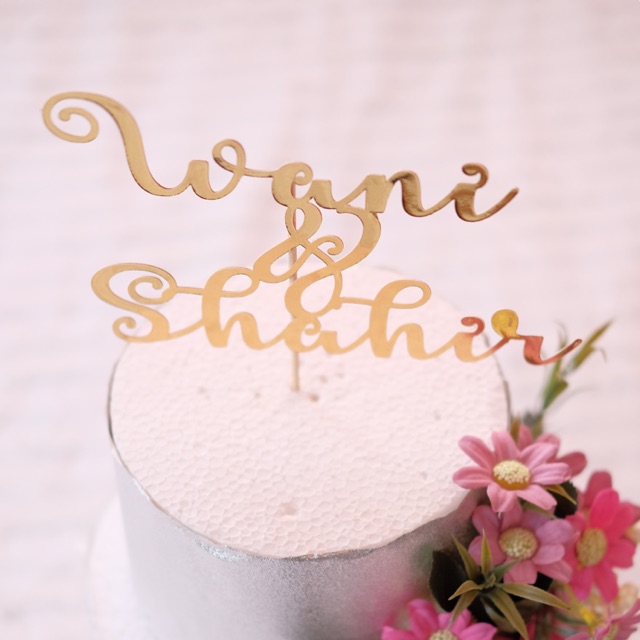 Wedding Cake Topper (custom your own name) | Shopee Malaysia