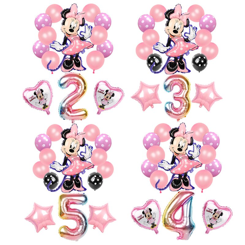 Spot goods14pcs/set Mickey Minnie Mouse 32inch Number Balloons Birthday ...