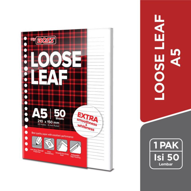 Loose Leaf / Fill File Binder A5 (50) Bigboss / (1pack) | Shopee Malaysia