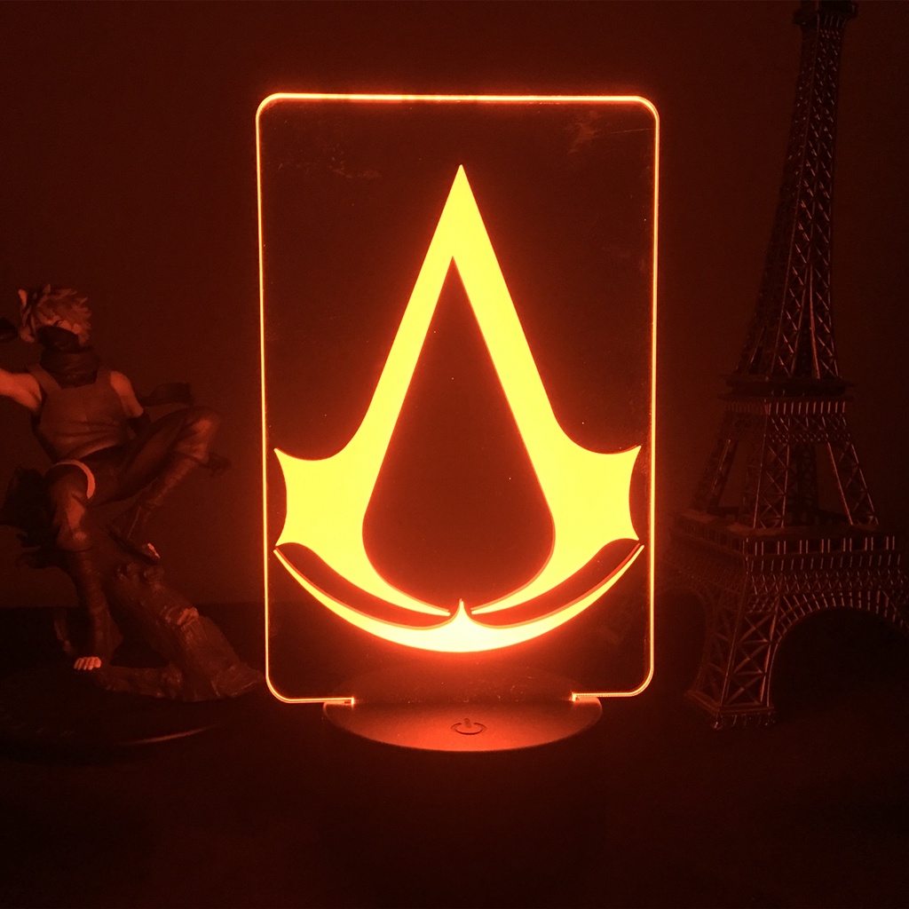 Led Light Assassin's Creed logo Figurine for Desktop Art Craft Deco ...