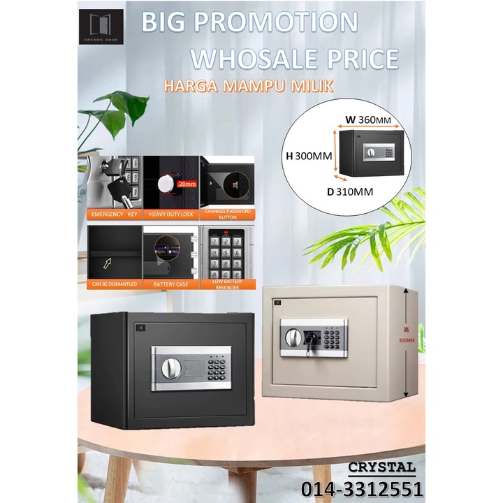 READY STOCK Standard Safe Box high heavy duty/alarm safety box/safebox ...