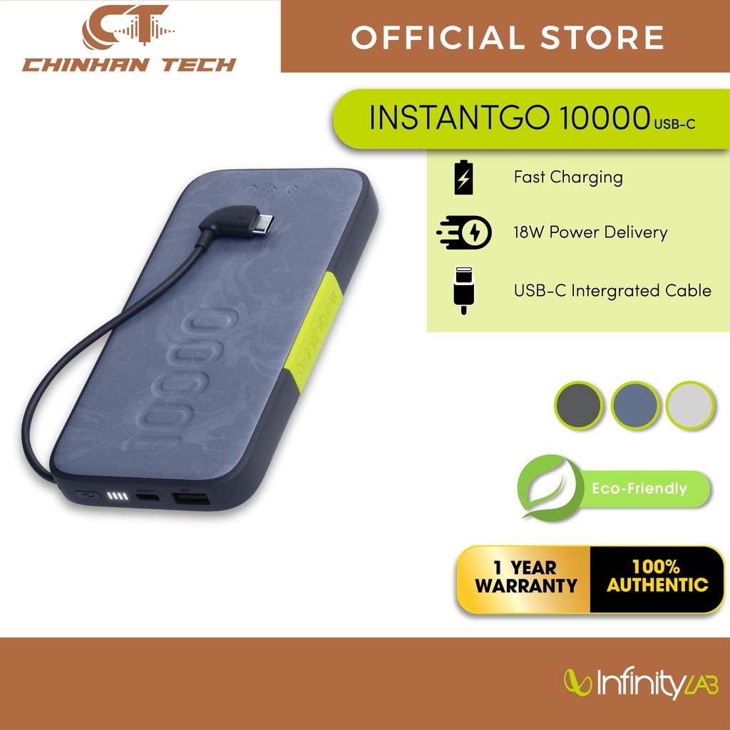 InfinityLab InstantGo 10000 USB-C Cable 30W PD Ultra Fast Charging ...