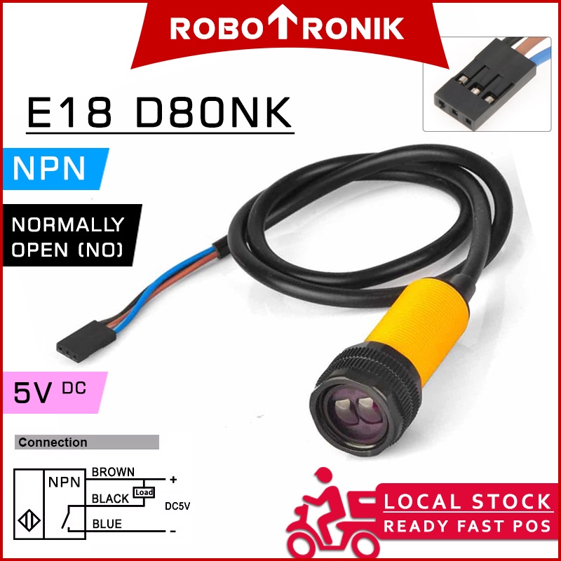E18-D80 IR Infrared Proximity Sensor NPN / PNP, Normally Open / Closed Photoelectric Suis Switch ...