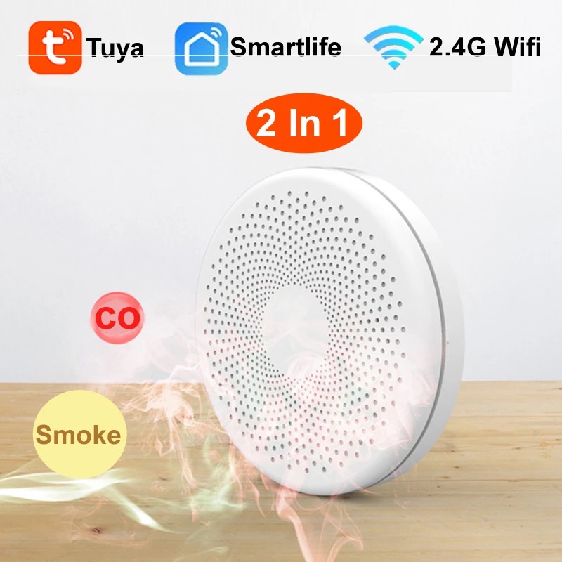Tuya Smart WIFI Smoke & Carbon Monoxide Detector 2 In 1 CO&Smoke Sensor ...