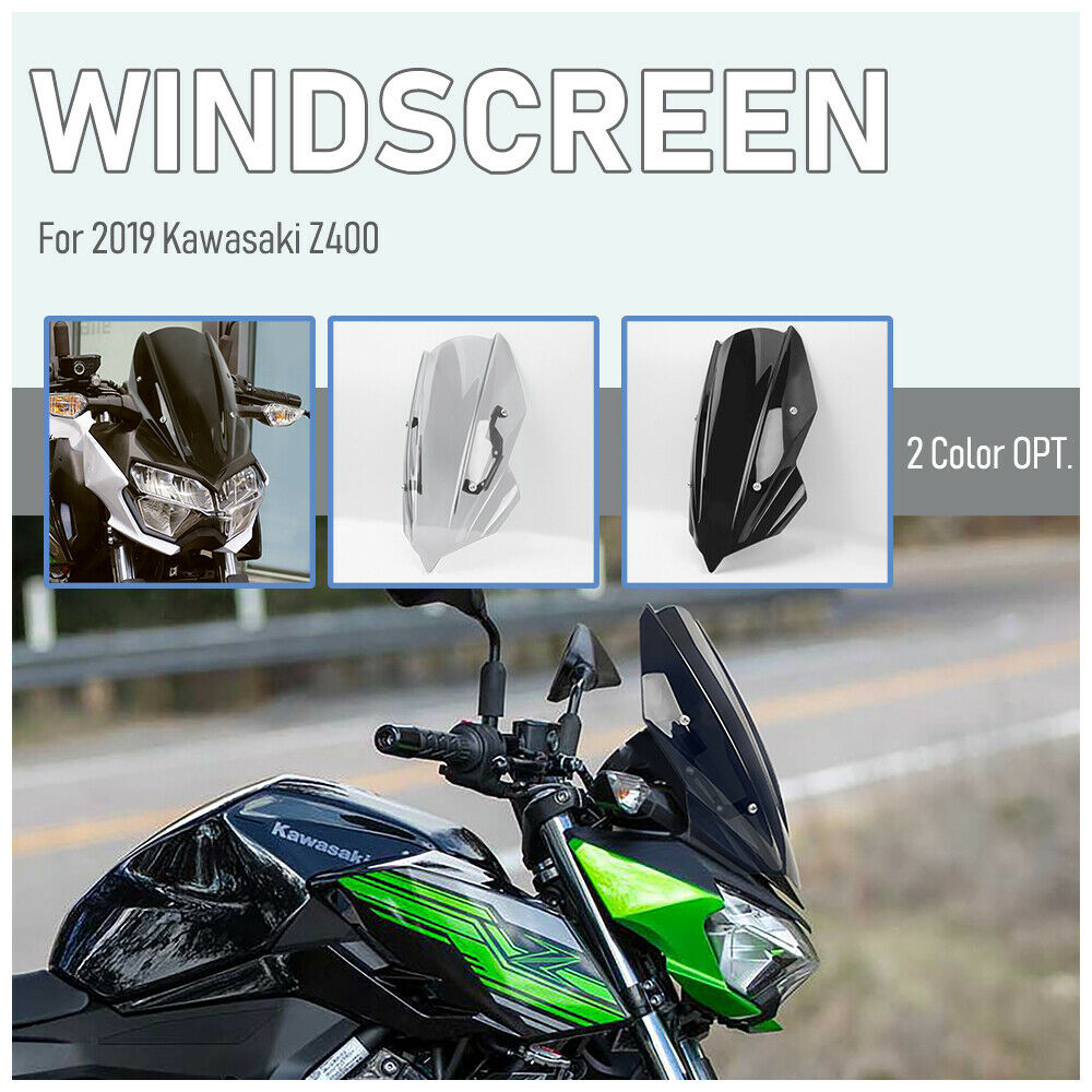 Windshield Windscreen for 2019-2024 Kawasaki Z250 Z400 Wind Shield ...