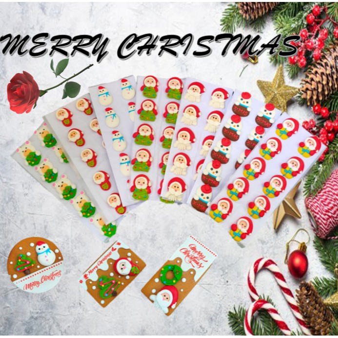 Christmas 2D Candy Doll Cake Decoration / Biscuit Decoration 圣诞节2D糖公仔蛋糕 ...
