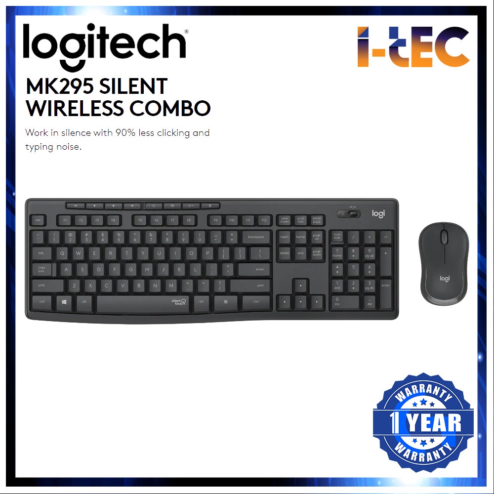 Logitech MK295 Silent Wireless Combo Work in silence with 90% less ...