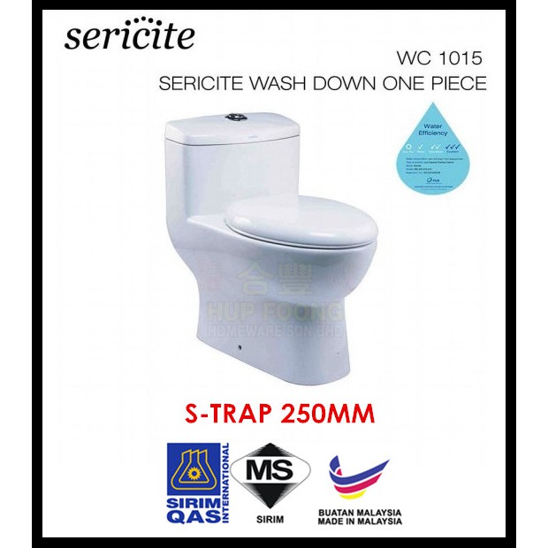 (READY STOCK) SERICITE WC1015 One Piece Wash Down Water Closet (S-Trap ...