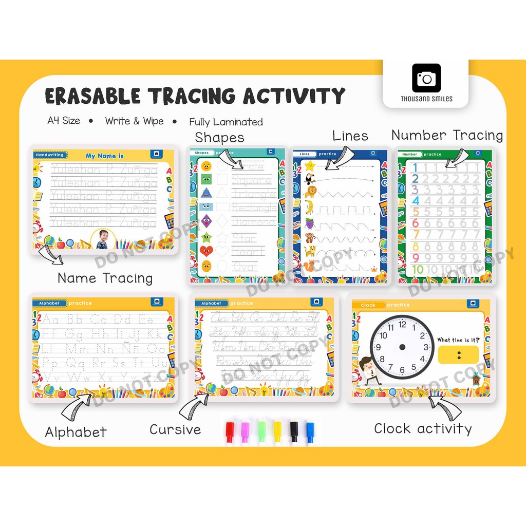 Laminated Erasable Tracing Activity | Shopee Malaysia