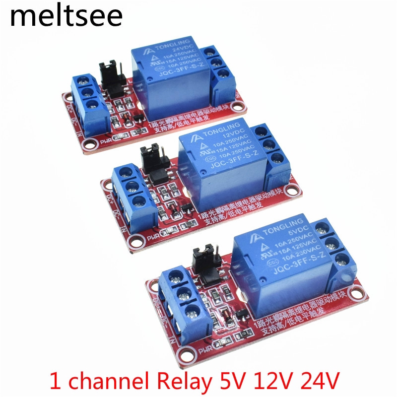 one 1 channel relay module DC 5V 12V 24V high and low level trigger ...