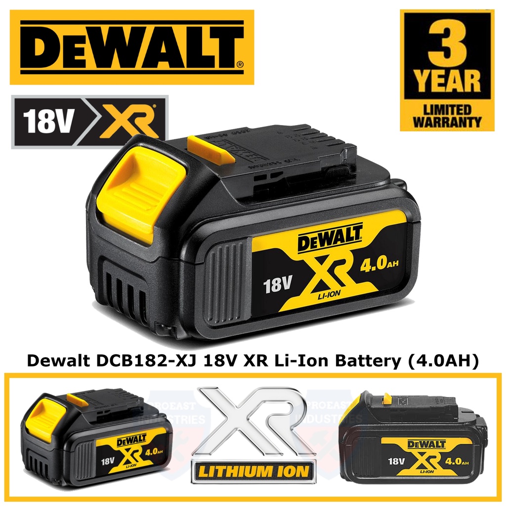 Dewalt DCB182-XJ 18V XR Li-Ion Battery (4.0AH) Dewalt Bateri | Shopee ...