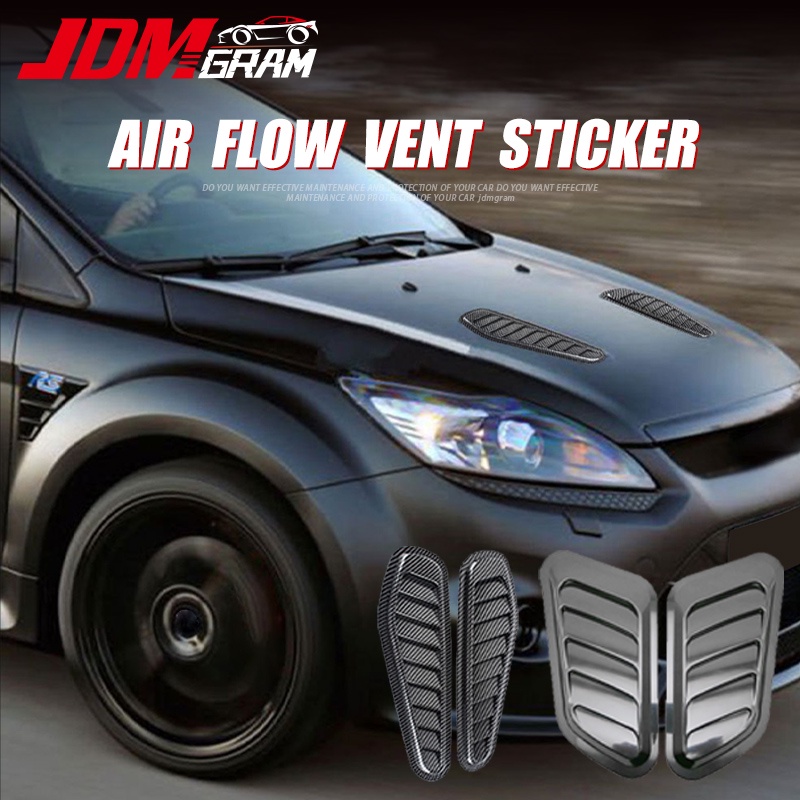 JDMGRAM Carbon Fiber Car Air Flow Sticker Universal 2pcs Auto Intake ...