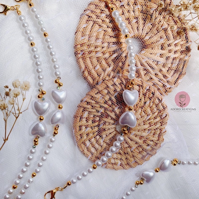 Face Mask Extender Love Bow White Pearl Mask Connector Extension ...