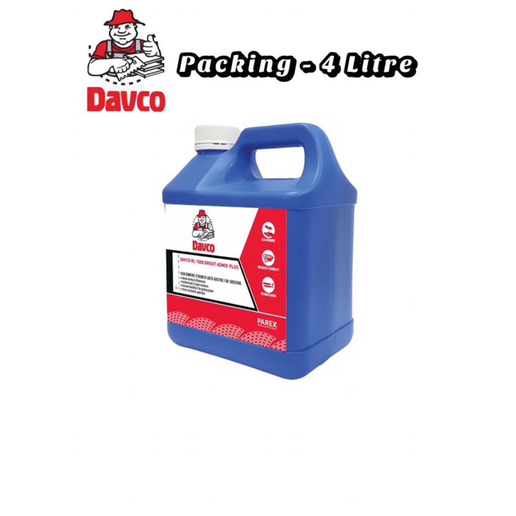 4 LITRE DAVCO RL 1000 GROUT ADMIX PLUS HIGH BONDING STRENGTH LATEX ...