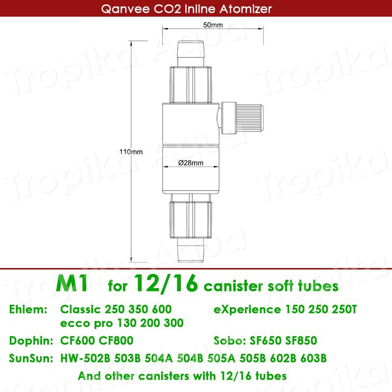 Qanvee co2 Diffuser Atomizer Inline M1 M2 Out-tank aquarium fish tank 仟锐缸外雾化器 | Shopee Malaysia