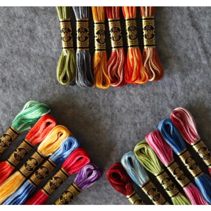 DMC Art.117 Variegated Floss - Six-strand Variegated Cotton Embroidery ...