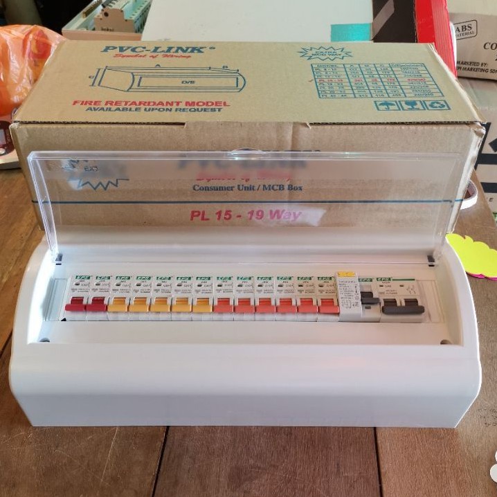 DB set 19 way c/w 40a 2p elcb c/w 40a 2p mcb c/w 1p mcb *13 c/w mcb bar ...