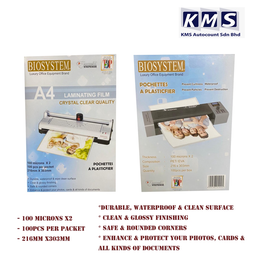 Biosystem laminate A4 crystal clear quality | Shopee Malaysia