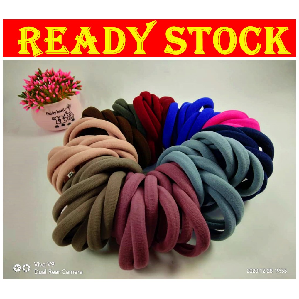 K-9 5Pcs Hair Ties black Rubber Ponytail Holders Hair ties black Getah ...