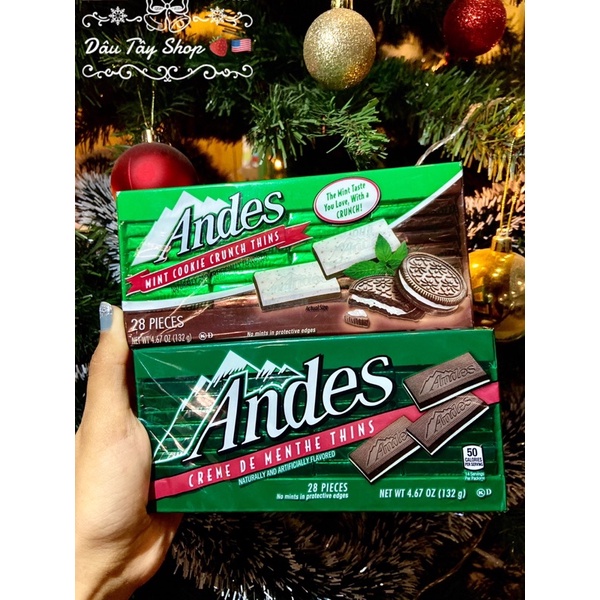 Andes Mint Chocolate / Andes Mint Cookie box of 28 bars 132gr | Shopee ...