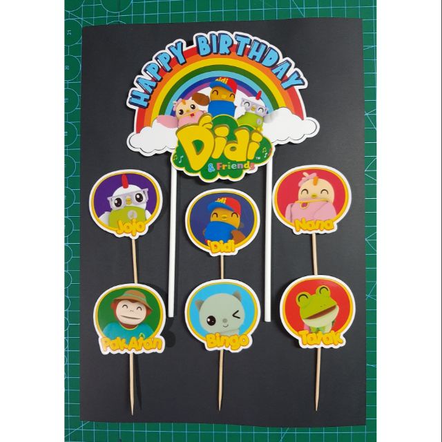 DIDI AND FRIEND D02 Cake Topper Happy Birthday Ready stock Laminated ...