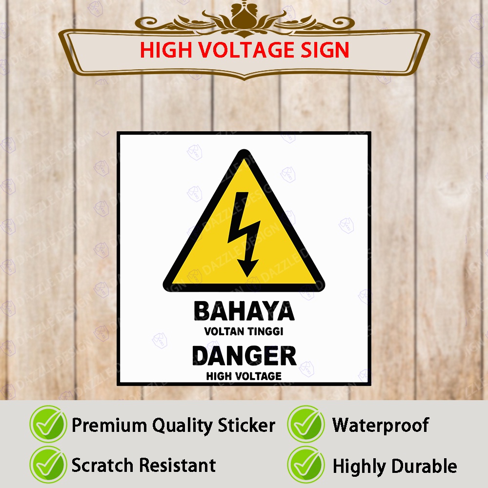 ️[ HIGH VOLTAGE ] 10X10CM SIGNS STICKER / PELEKAT STICKER / SIGNAGE ...