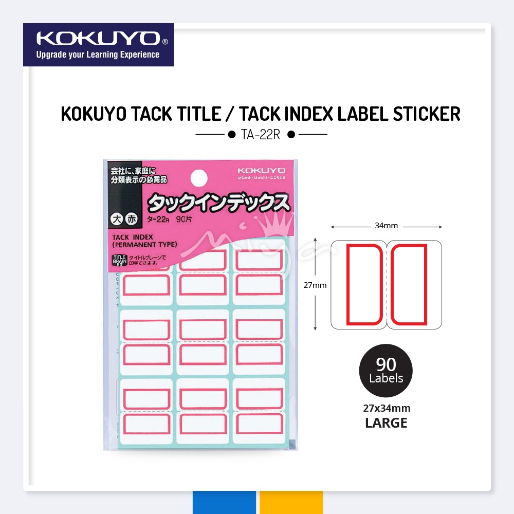 Kokuyo Tack Title / Tack Index label sticker TA-20/21/22/23 | Shopee ...