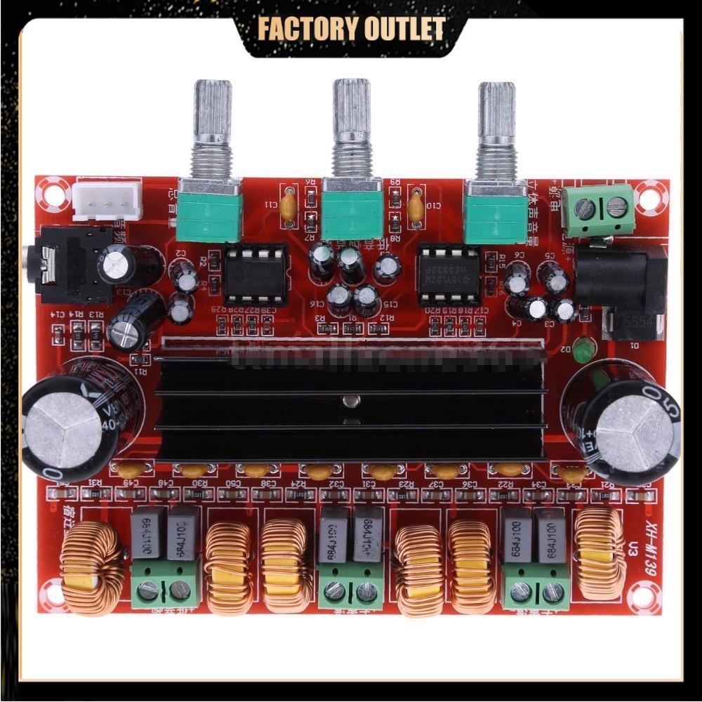 Amplifier/decoder board 2*50W + 100W TPA3116D2 2.1 Channel Digital Subwoofer Power Amplifier ...