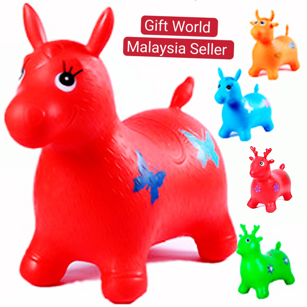 KUDA BESAR MAINAN BERLOMPAT KANAK /JUMPING HORSE / COW / DEER ...