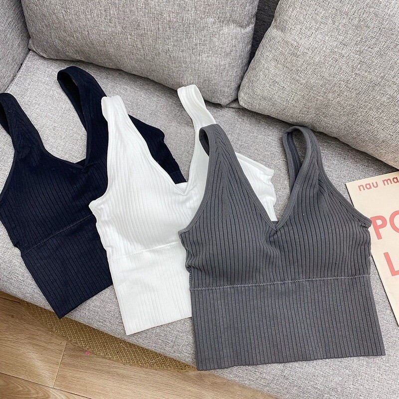 (Readystock) Lady Sports Bra Sexy Vest Tube Singlet free bra padded ...