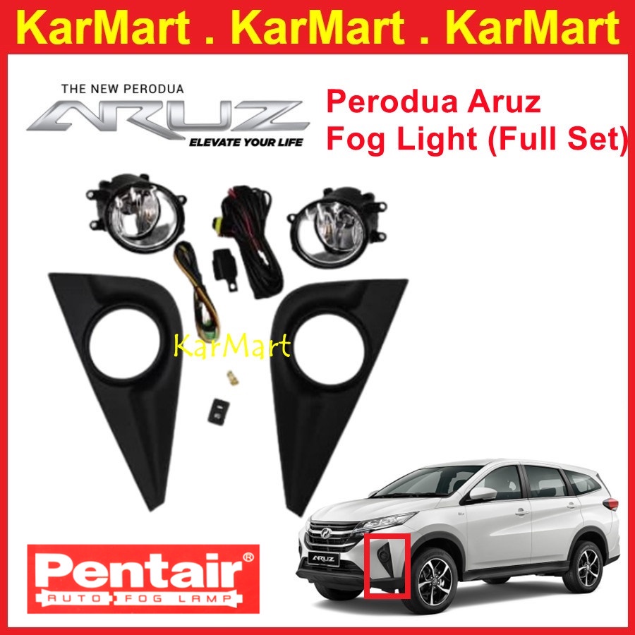Perodua Aruz Fog Lamp Fog Light OEM full set Spot Light Bumper Lampu ...