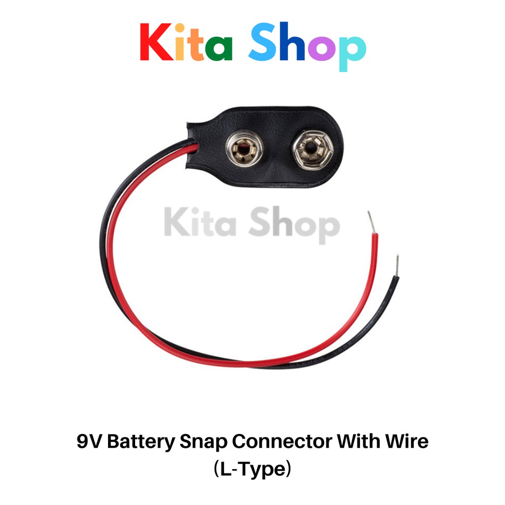 9V Battery Snap Connector With Wire (L-Type) | Shopee Malaysia