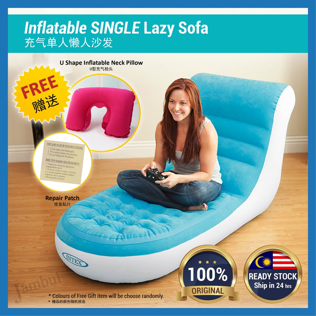 INTEX Inflatable Splash Lounge Air Chair Single Relaxing Sofa Portable ...
