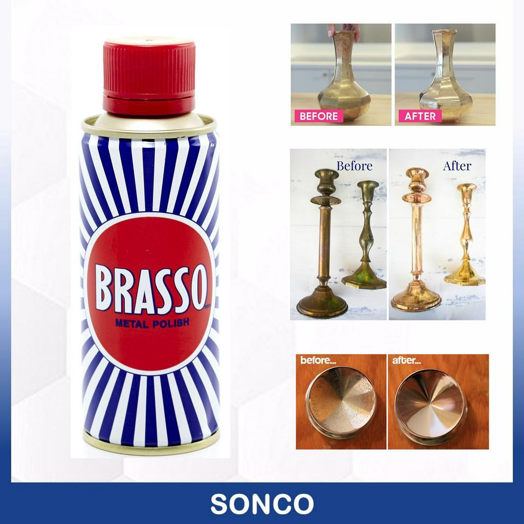 [100% ORIGINAL] BRASSO - 200ml Liquid Metal Brass Copper Chrome Polish ...