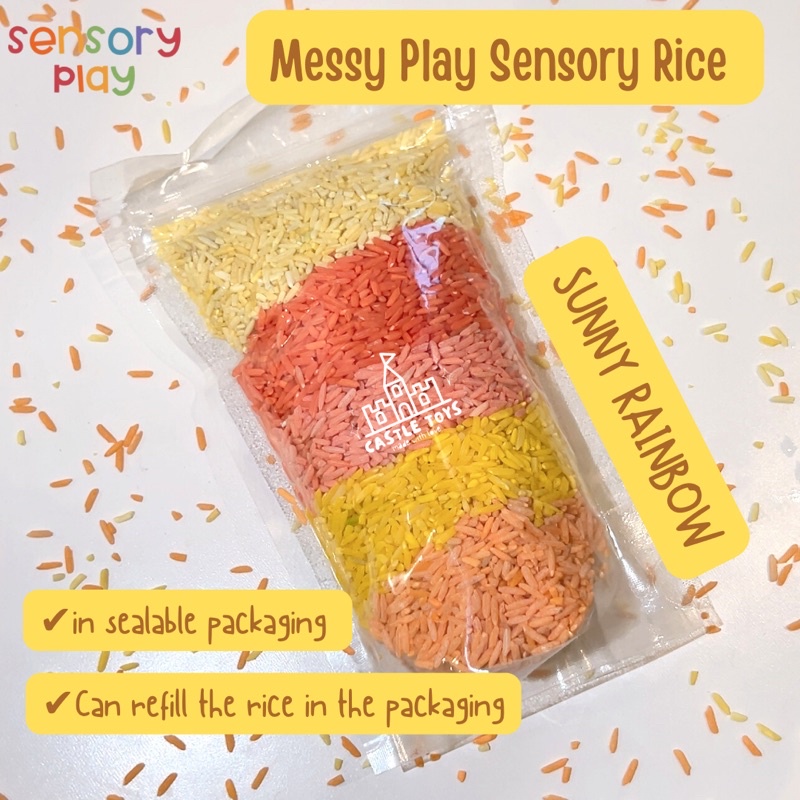 🌈RAINBOW Sensory Rice Sunny Sensory Rice, Sensory Bin Filler, Sensory ...