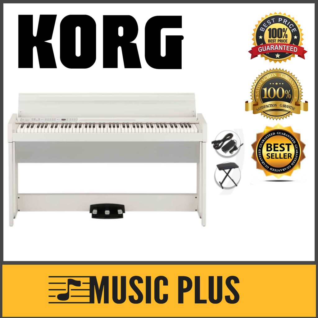 Korg C1 Air DIGITAL Piano with Keyboard Bench and Adapter - White ...