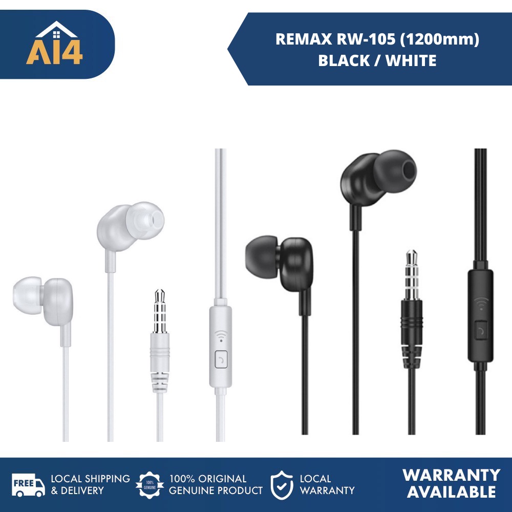 Remax RW-105 Wired Headset In-ear High Definition Audio Music Call ...