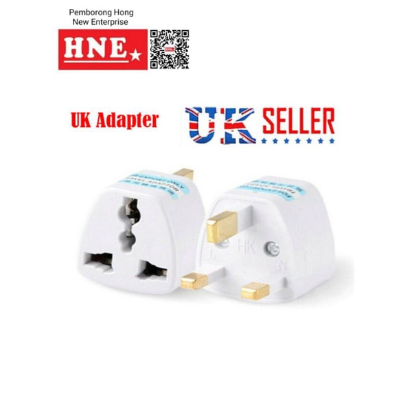 Universal UK US 3 Pin Travel Adaptor Plug Socket British American ...