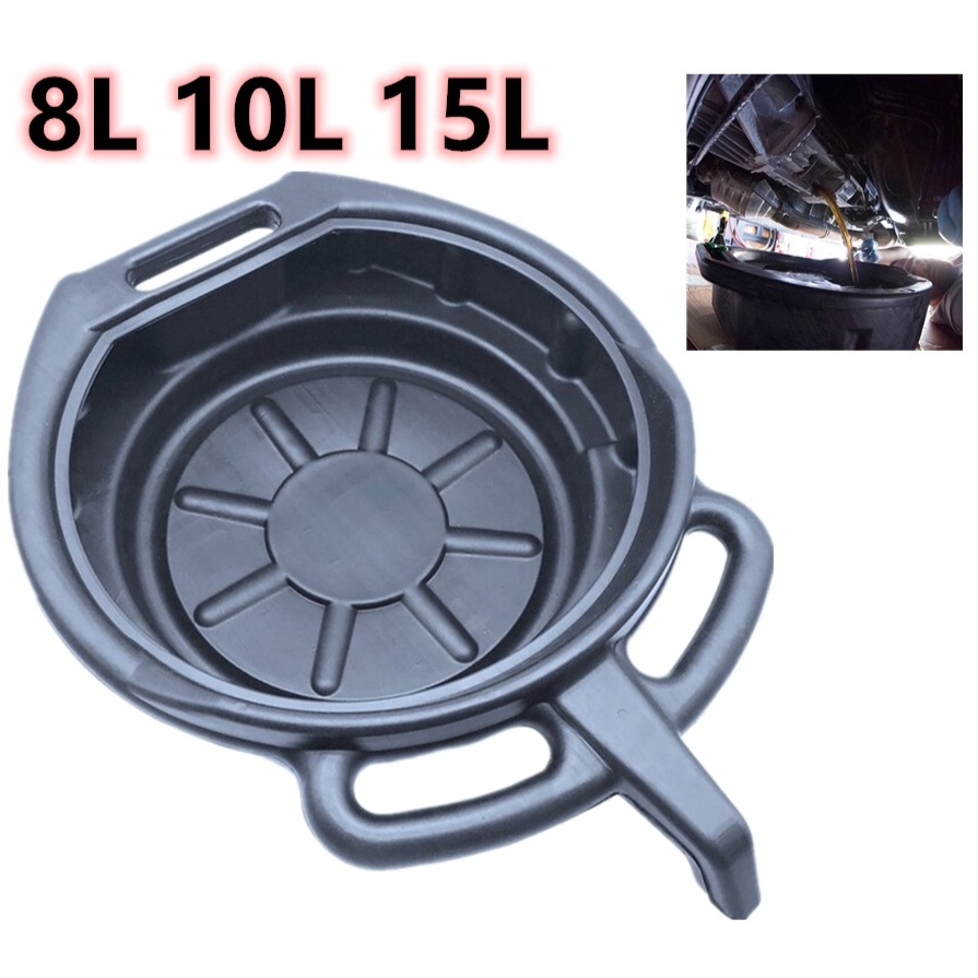 Tray tadah minyak hitam 8L 10L 15L Plastic Oil Drain Pan Waste Engine ...