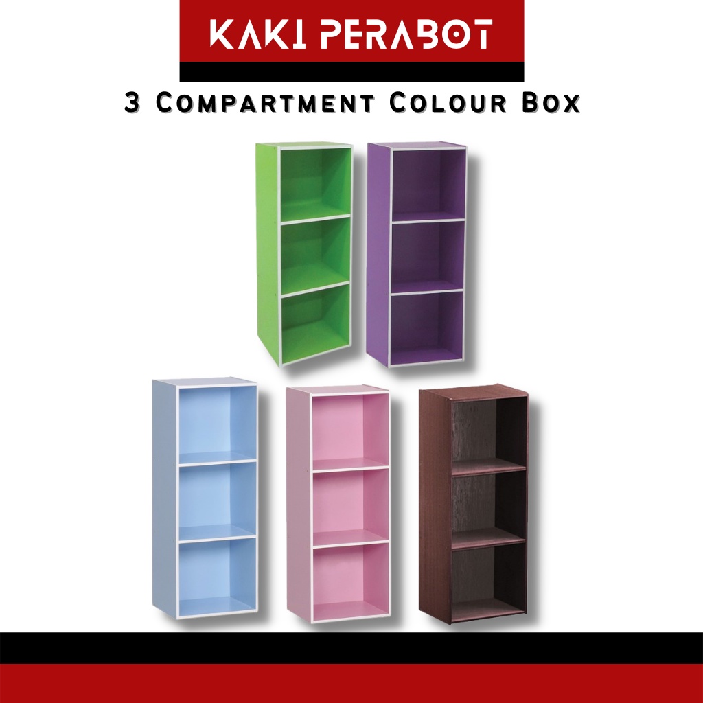 MODERN 3 Tier Book Rack Book Shelf Rack Bookcase File Cabinet Display ...