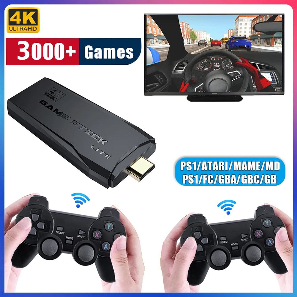 4K HD Portable Consoles Video Game Console With 2.4G Wireless ...